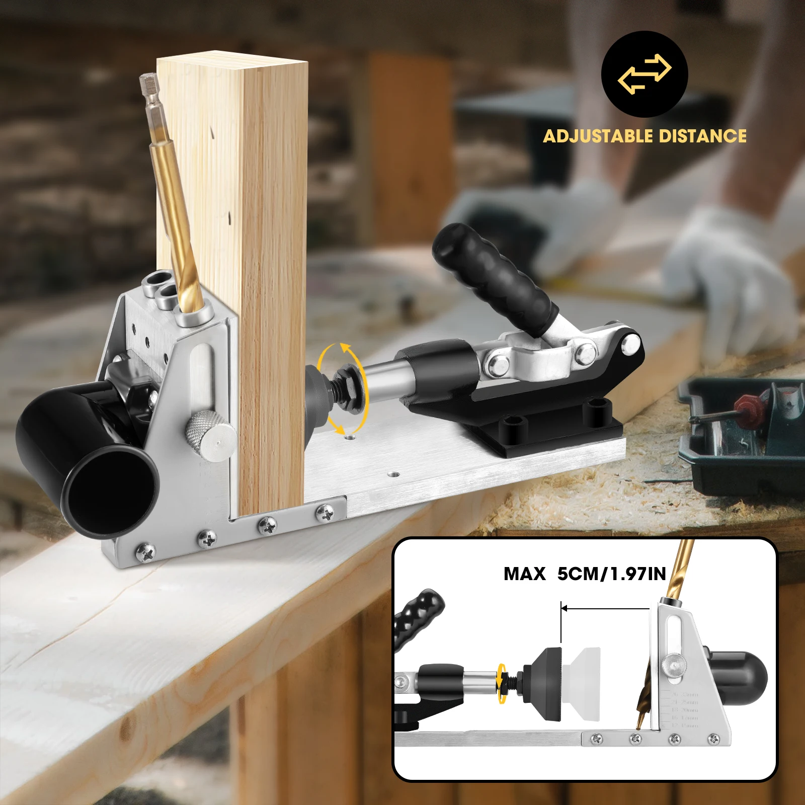 Woodworking-Pocket-Hole-Jig-Kit-Professional-and-Upgraded-Metal-Pocket ...