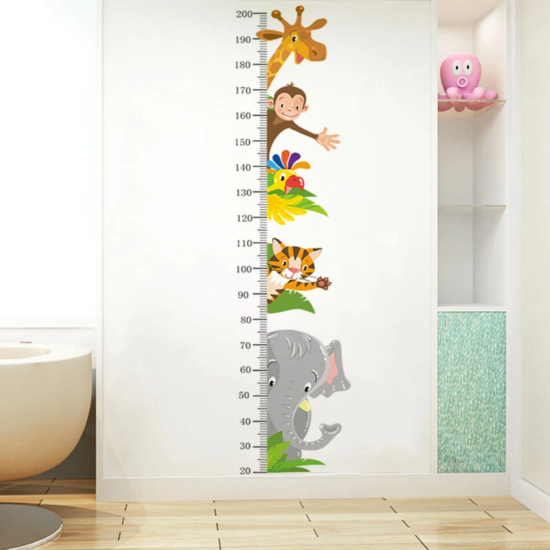 New-Self-Adhesive-Animal-Height-Stickers-For-Children-s-Rooms-Measuring ...