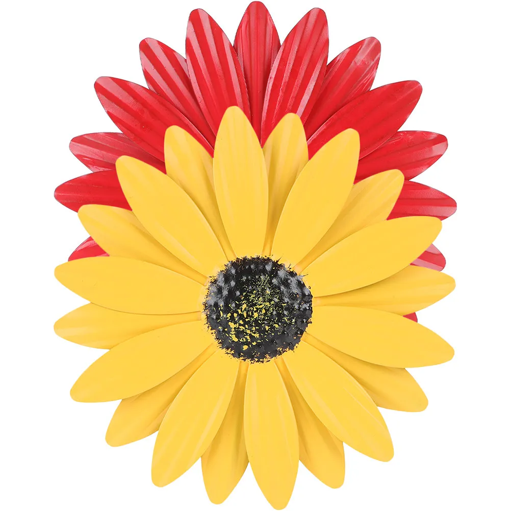 2pcs Iron Daisy Wall Hanging Ornaments Flower Garden Art For Home ...