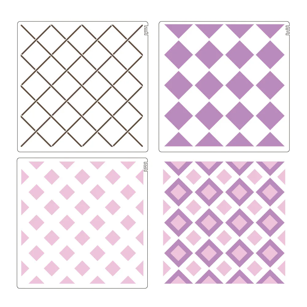 QITAI Stencil Stripe Grid Pattern Background Template Scrapbooking ...