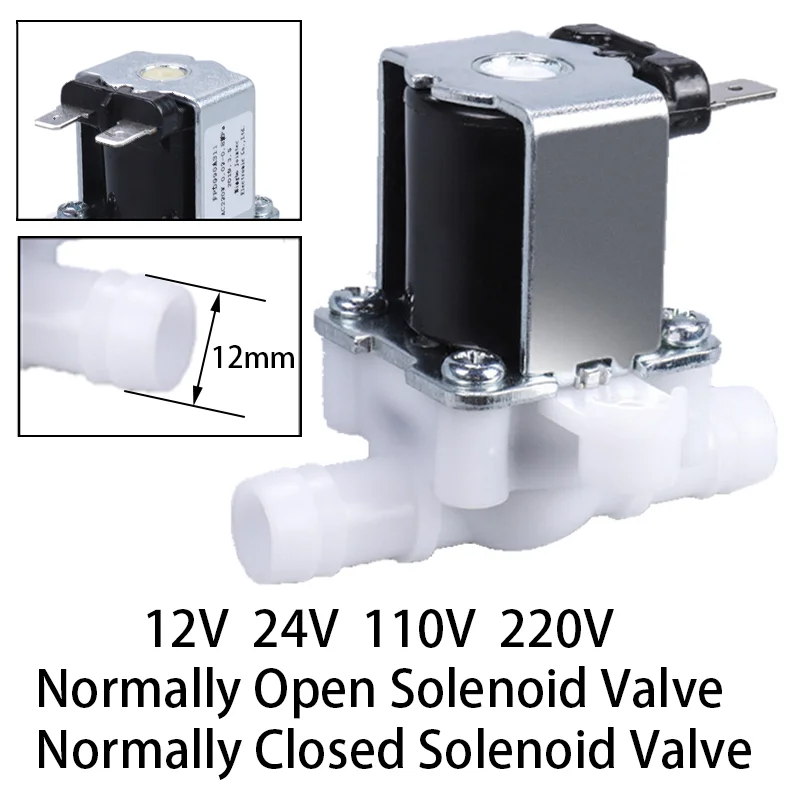Dc 12V 24V 220V Plastic Electric Solenoid Valve Normally Closed ...