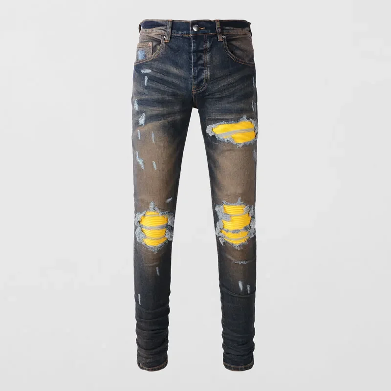 Street-Fashion-Men-Jeans-Retro-Black-Blue-Stretch-Skinny-Ripped-Jeans ...