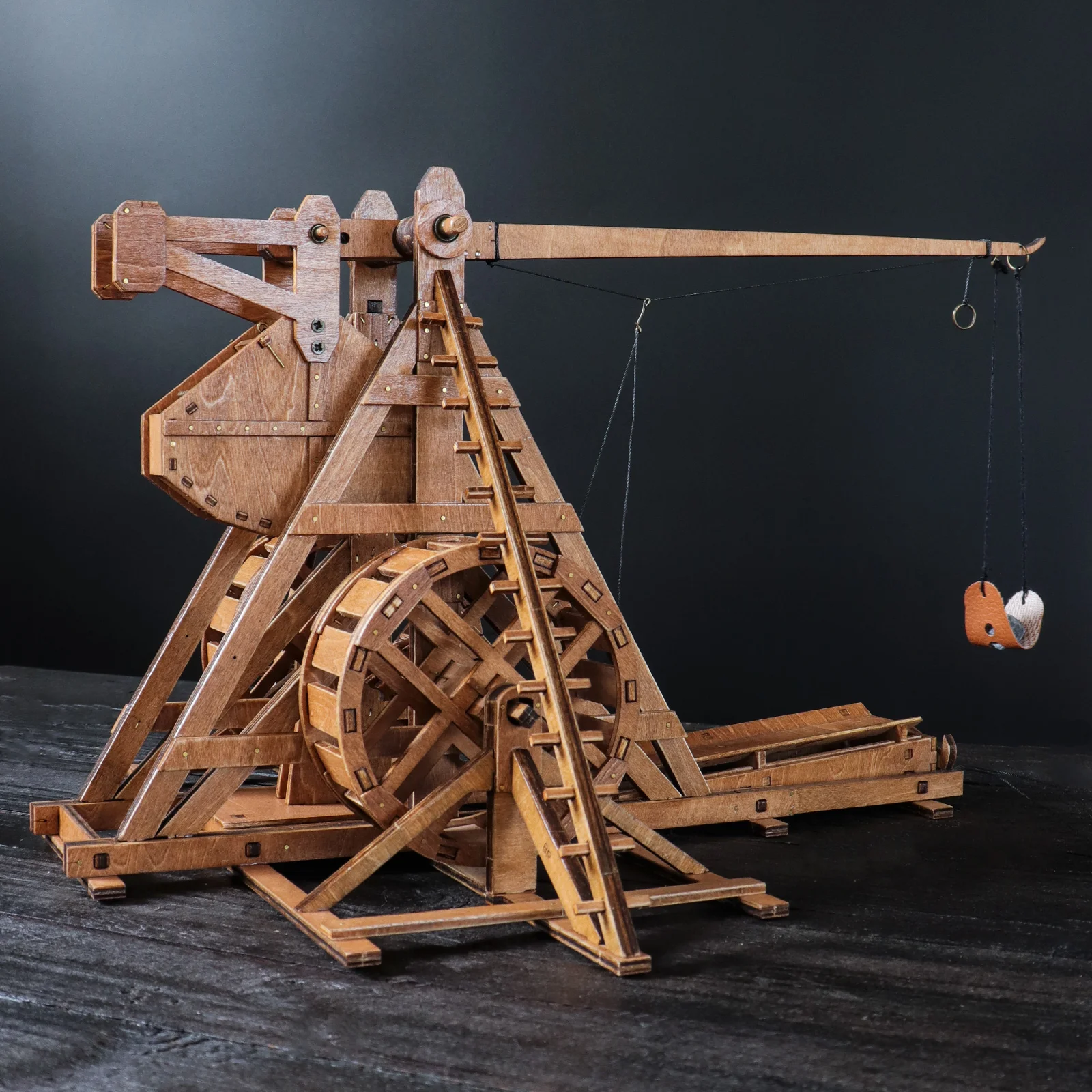 YAQUMW-MINI-przeciwwaga-Trebuchet-z-ko-ami-europa-redniowieczne-obl-enie-rydwan-katapulta-3D ...