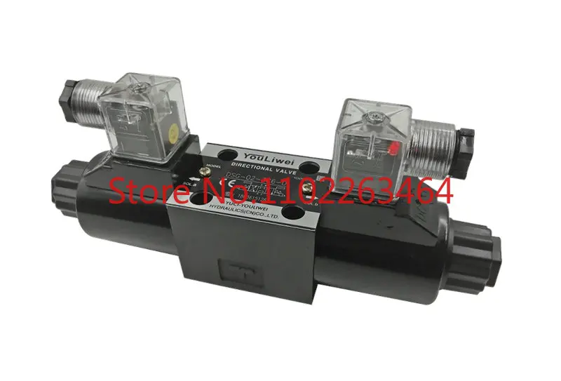 Válvula direccional de solenoide hidráulica, válvula de control de solenoide de doble cabezal de ...
