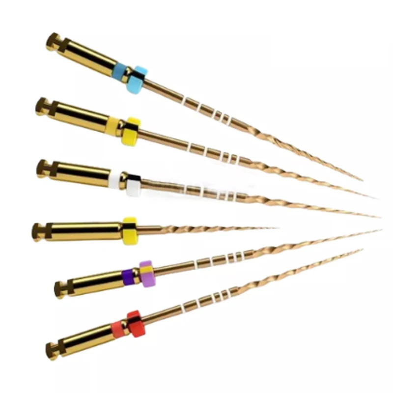 30PCS /5 pscks Free delivery of dental root canal files with GOLD heat ...