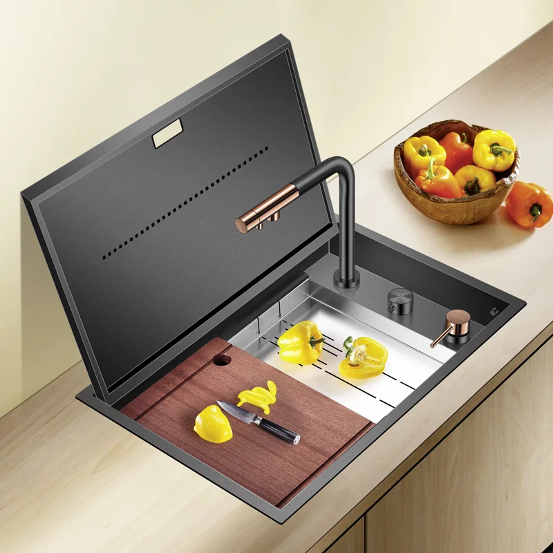 ASRAS-304-Stainless-Steel-Nano-Gray-Hidden-Kitchen-Sink-Panel-Thickness ...