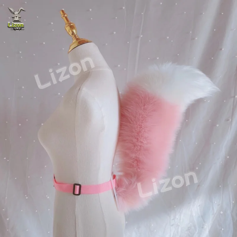 Electric Tail Lina Cosplay Tail Ears Hairhoop Bell Pink Fox Tails Wolf ...