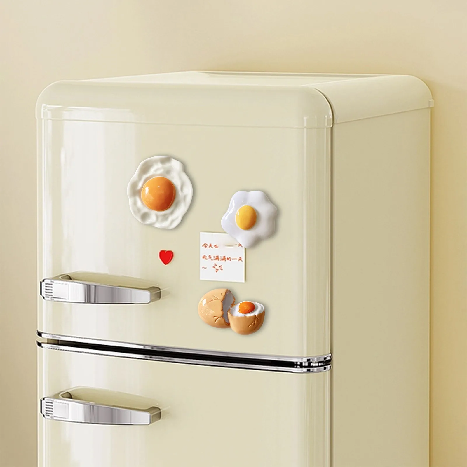 Cute Cartoon Fridge Stickers With Eggs And Milk Design 3d Resin ...