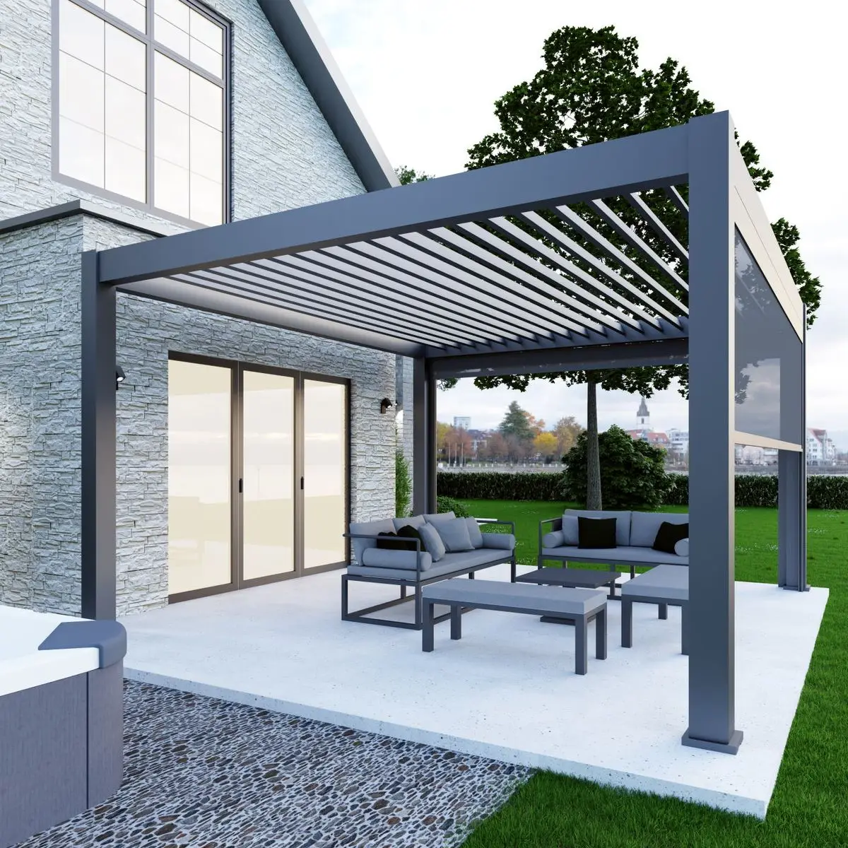 LED Light Waterproof Louver Garden Pergola Profile Nature Pressure ...