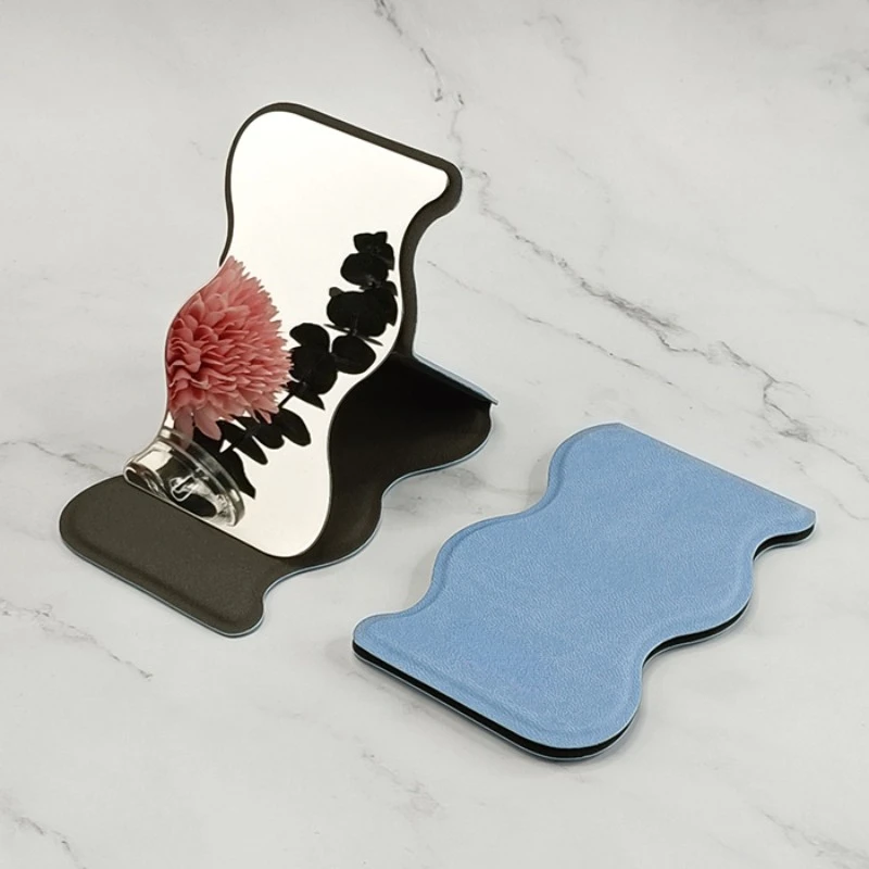 Water-Ripple-Stainless-Steel-Mirror-Foldable-PU-Makeup-Mirror ...