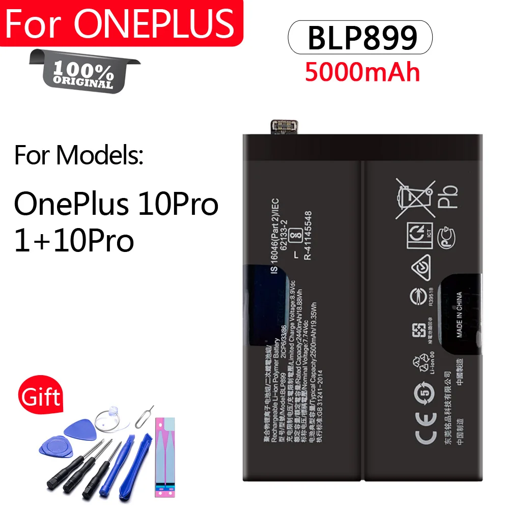 100-Original-Battery-BLP899-For-OnePlus-10-Pro-5000mAh-High-quality ...