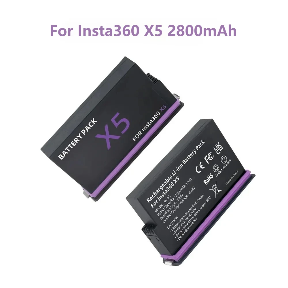 For Insta360 X5 Battery Large Capacity 2800mAh For Insta 360 X5 Sports ...