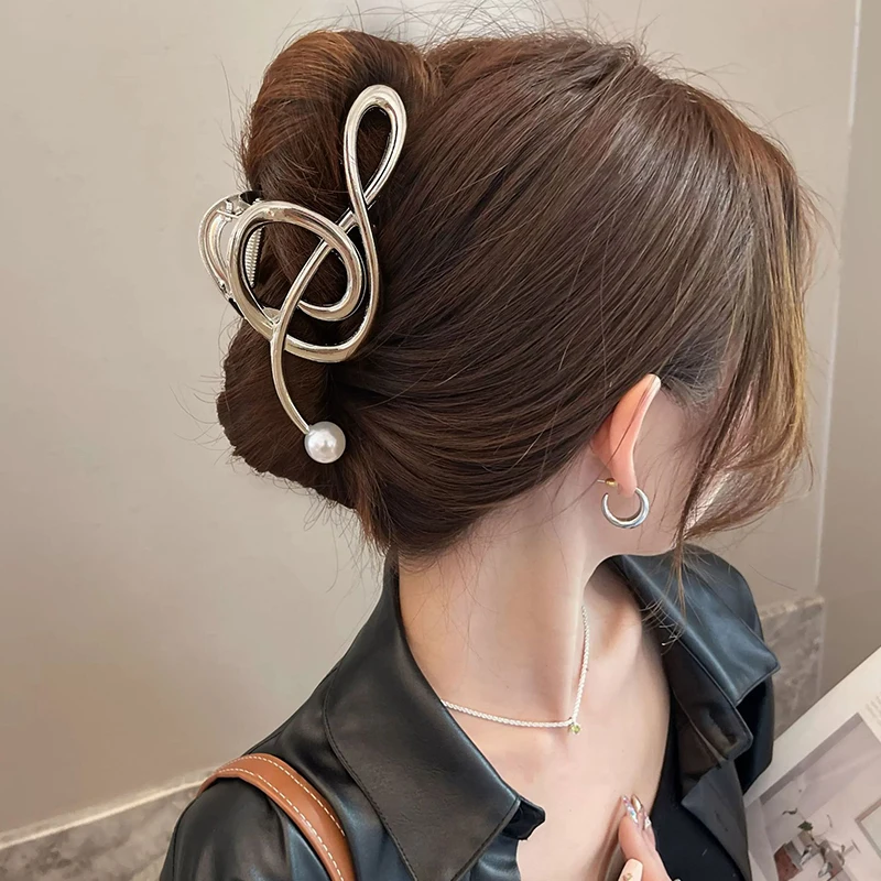 1-Piece-Simple-Hollow-out-Imitation-Pearl-Music-Note-Hair-Claw-for ...