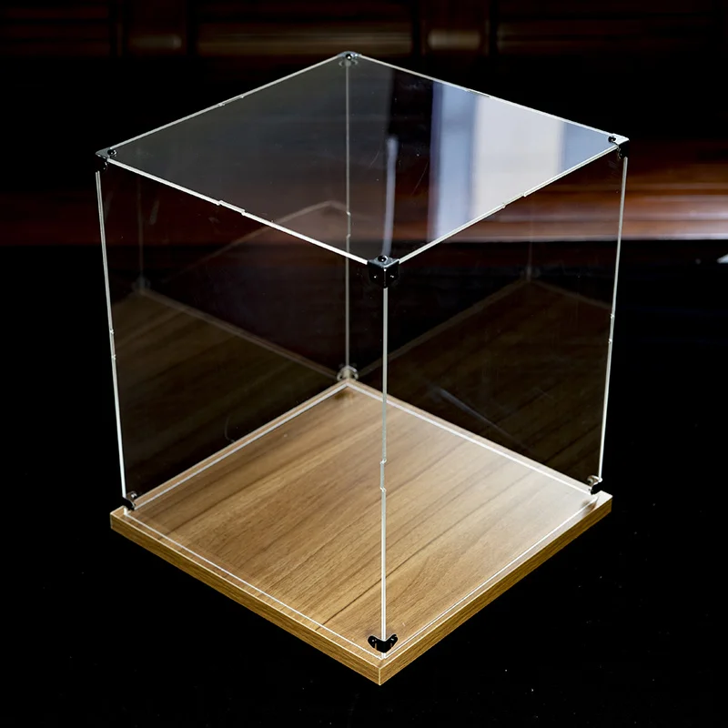 Acrylic-Wood-Display-Case-Dustproof-Protection-Showcase-for-Figures ...