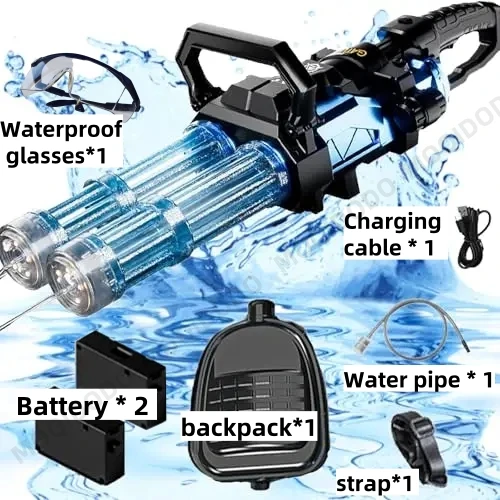 Large Electric Rotating Muzzle Gatling Water Gun Toy With LED Lighting ...
