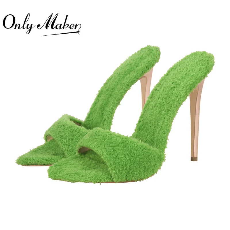 Onlymaker-Women-Open-Toe-Mules-Black-Slip-On-Thin-High-Sandals-Big-Size ...