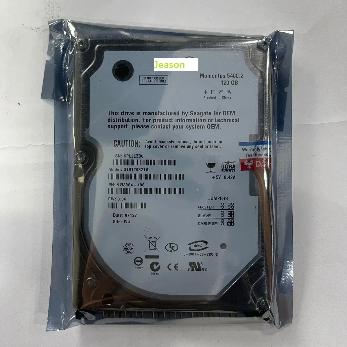 For Seagate 120 GB 5400 RPM IDE PATA 2.5" (ST9120821A) Internal Hard ...