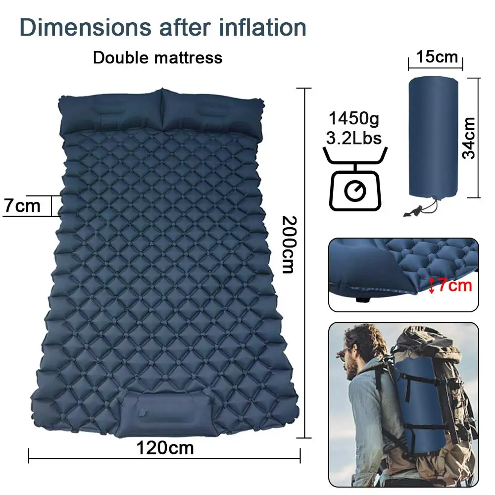 Portable-Ultralight-Self-Inflating-Camping-Pad-2-Person-With-Pillow ...
