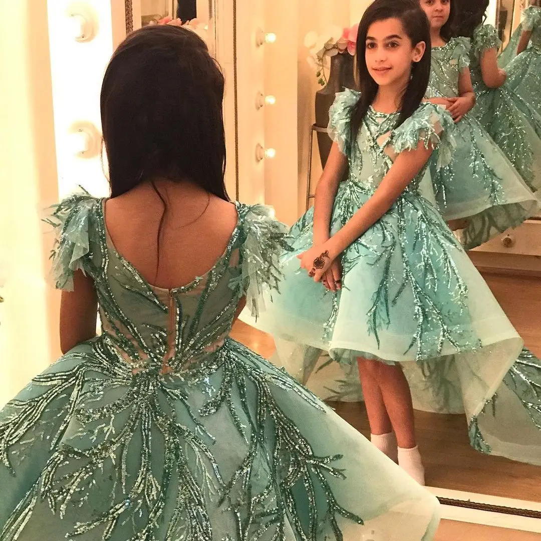 FATAPAESE-Glimmering-Lace-Ballgown-Flower-Girl-Dress-with-Sequins-on ...