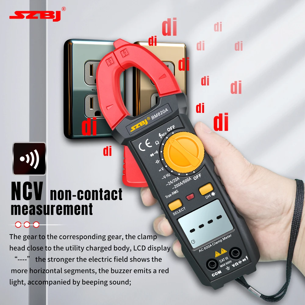 SZBJ BM820A Clamp Meter Digital Multimeter Eletric Professional ...