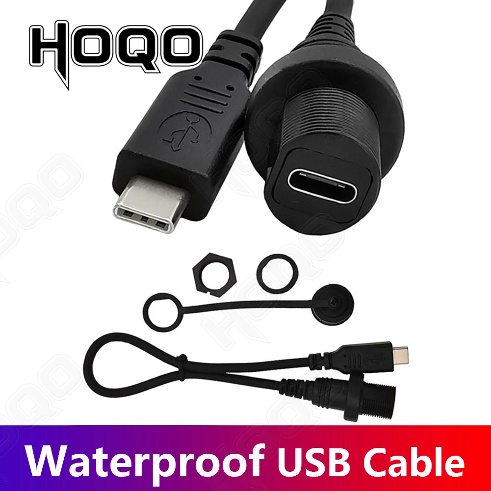 Hoqo Ip67 Water Proof Type-c Cable Usb C Male To Female Panel Mount ...
