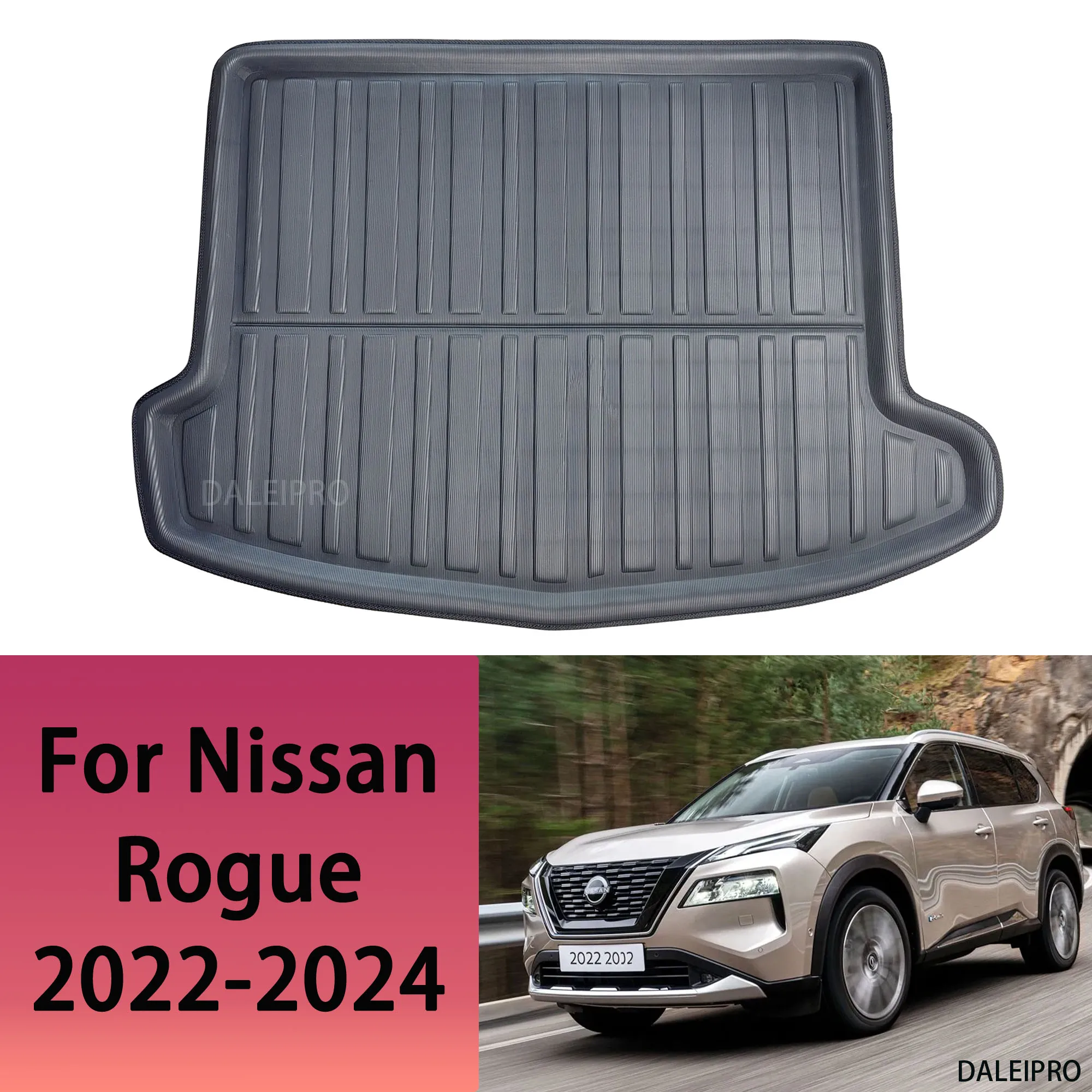 Car Rear Trunk Mat For Nissan Rogue T33 2022 2023 2024 Cargo Liner Boot ...