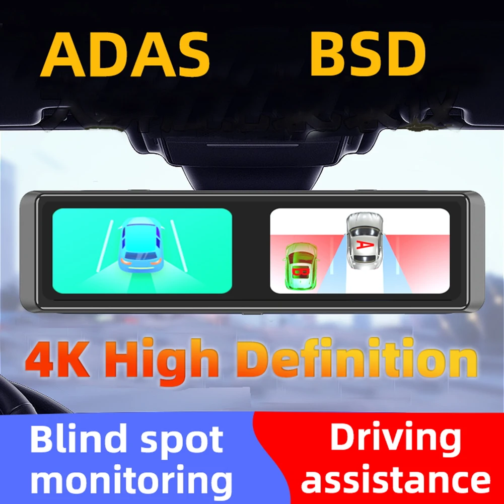 4K-Super-HD-Dash-Cam-BSD-ADAS-Car-Rearview-Mirror-Blind-Spot-Detection ...