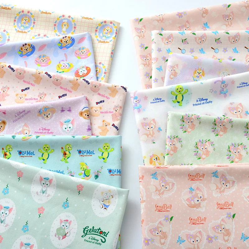 width140cm Disney LinaBell duffy bear Print Cotton Fabric Sewing ...