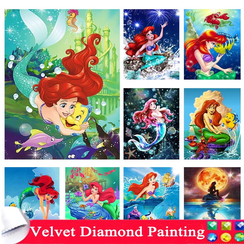 Disney-Diamond-Embroidery-Ariel-Flounder-New-Arrival-Painting-Art ...