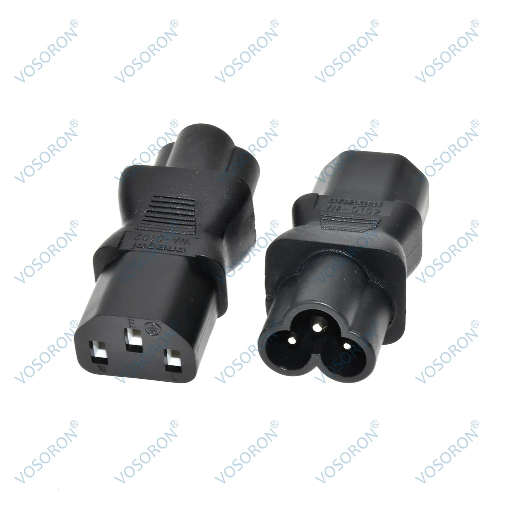 IEC-320-C13-Female-To-C6-Male-3-Pin-Cloverleaf-Plug-Converter-AC-Power ...