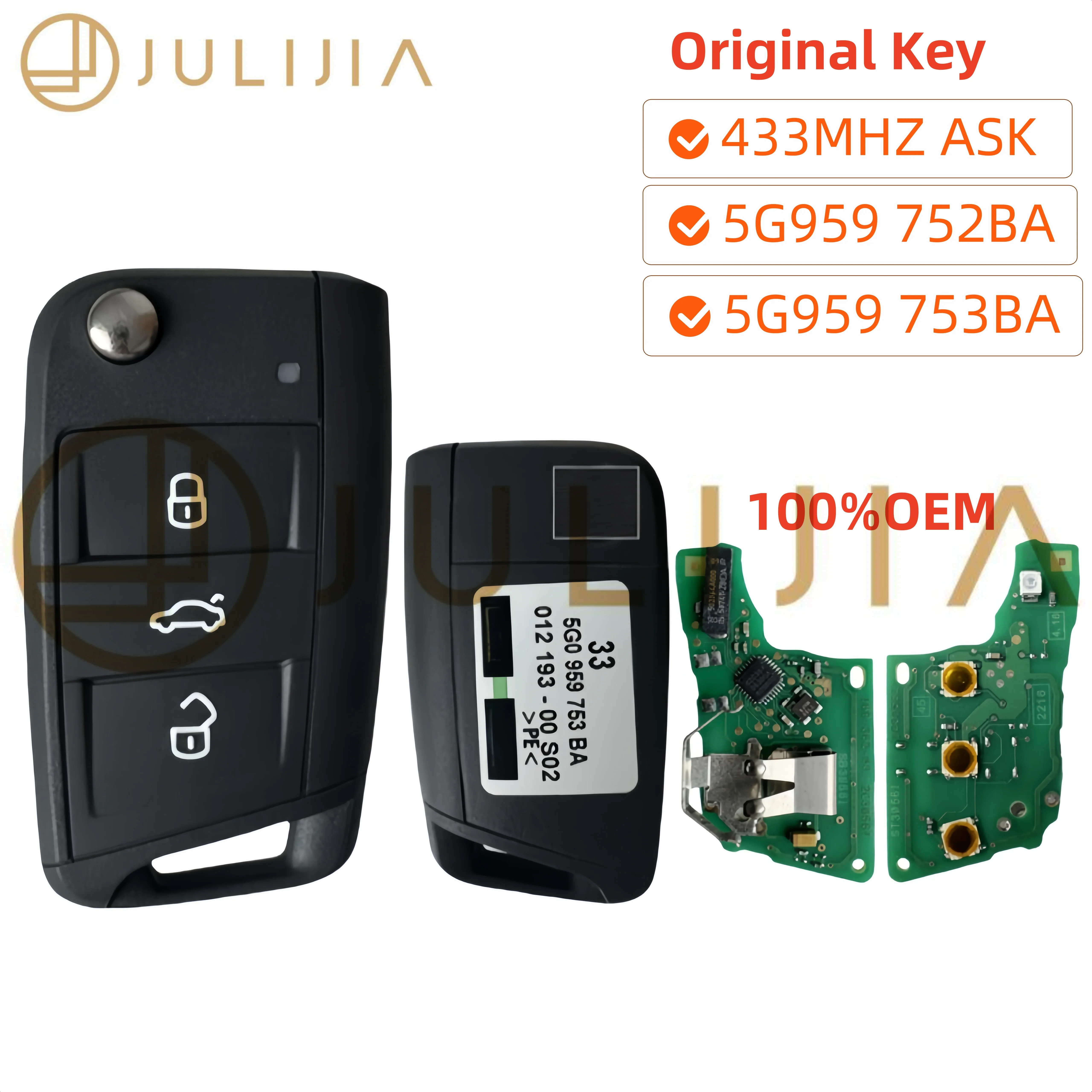 Original For Volkswagen VW Golf 7 For Octavia Skoda A7 Half Keyless ...
