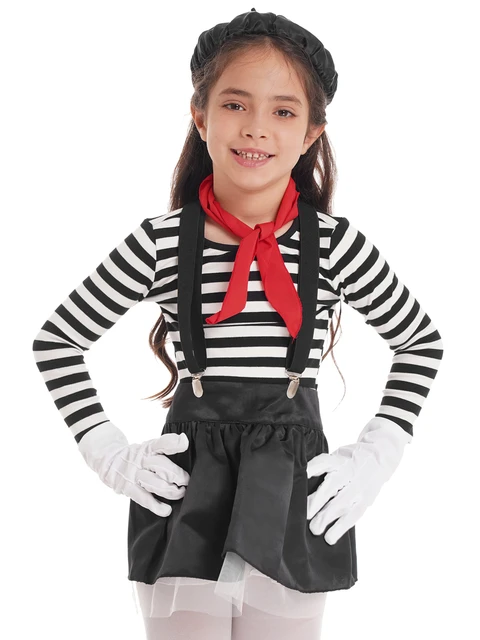 Female Mime Costume For Kids