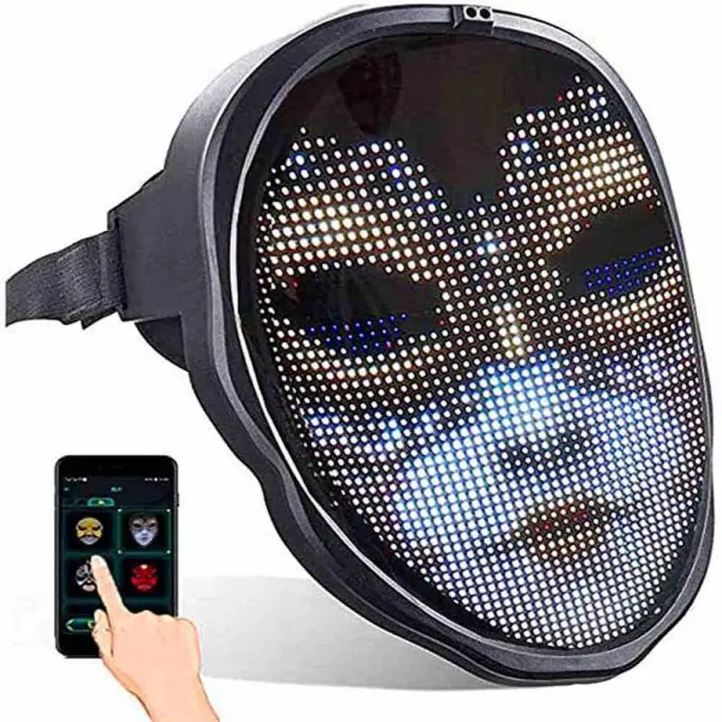Bluetooth-App-Led-Face-Changing-Luminous-Mask-Robot-Punk-Bar-Game ...