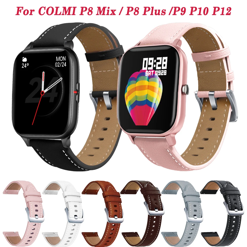 20mm-Leather-Strap-For-Colmi-C61-C60-Smart-Watch-Accessories-Sport ...