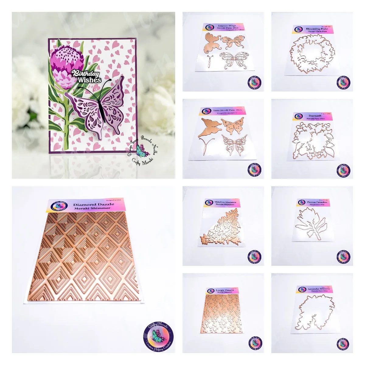 Blooming Halo Layered Stencils Embossing Loopy Hearts Cutting Dies and ...
