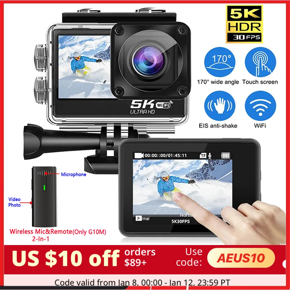 Action-Camera-5K-4K60FPS-EIS-48MP-Wi-Fi-Dual-Screen-170D-8X-Zoom-Pre ...