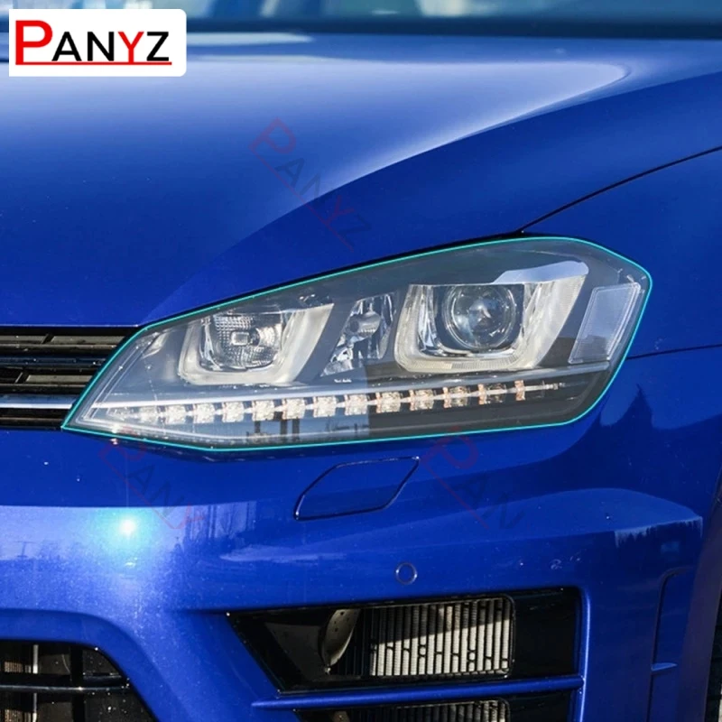 2 Pcs Car Headlight Tint Black Protective Film Transparent TPU ...
