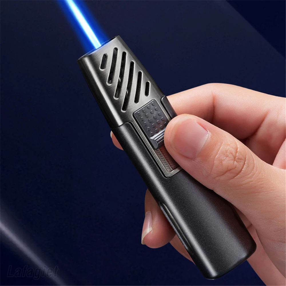 Blue-Jet-Flame-Lighter-Metal-Inflatable-Gas-Cigar-Lighter-Kitchen-BBQ ...