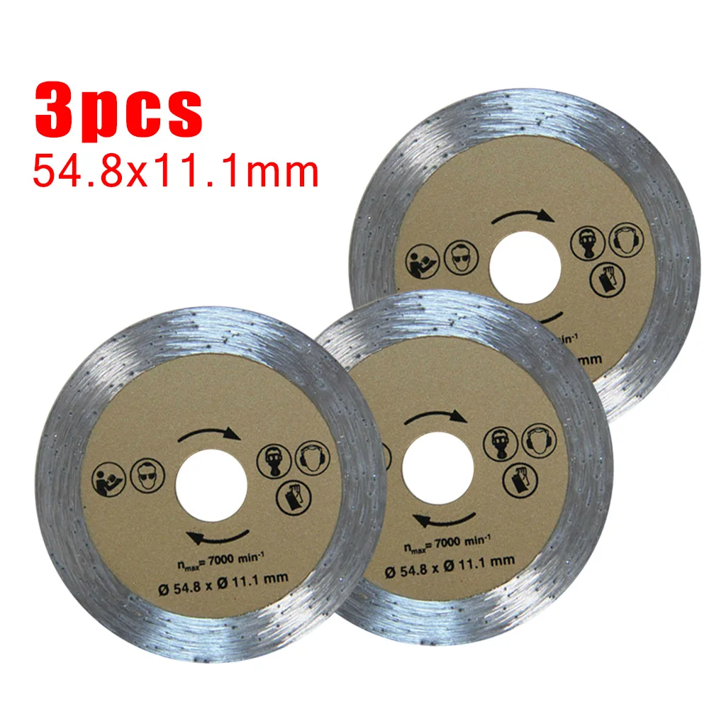 3pcs Diamonds Saw Blade 55mm Stone Cutting Disc Mini Toothless Cut Off ...