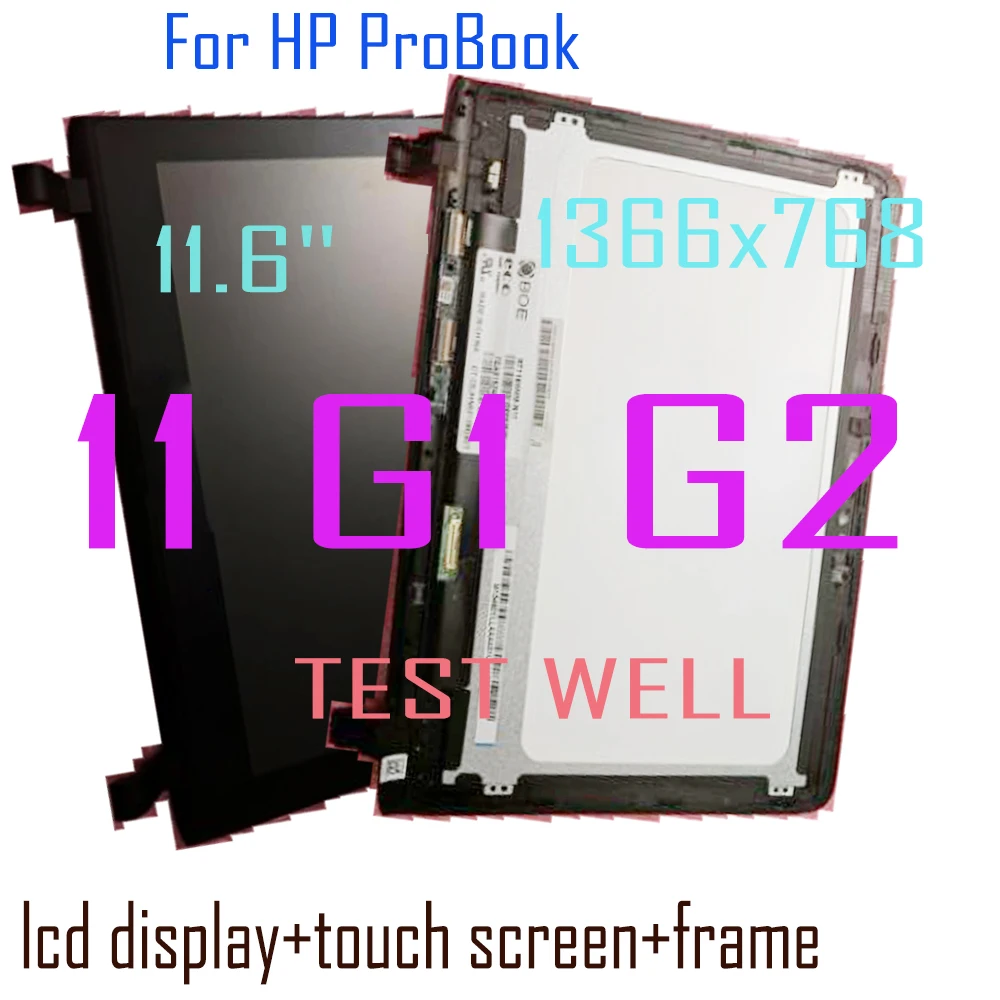 11.6" For HP ProBook 11 G1 G2 LCD Display Touch Screen Digitizer ...