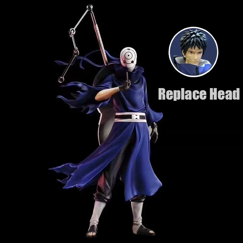 Figura de anime Naruto de 35 cm, figuras de Uchiha Obito, 2 cabezas ...