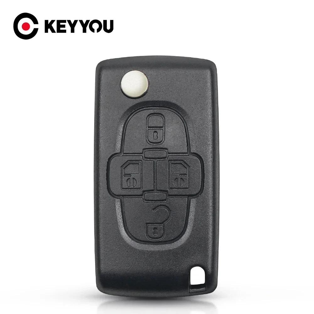 KEYYOU 10PCS NEW 4 Buttons Floding Car Key Case For Peugeot 1007 For ...