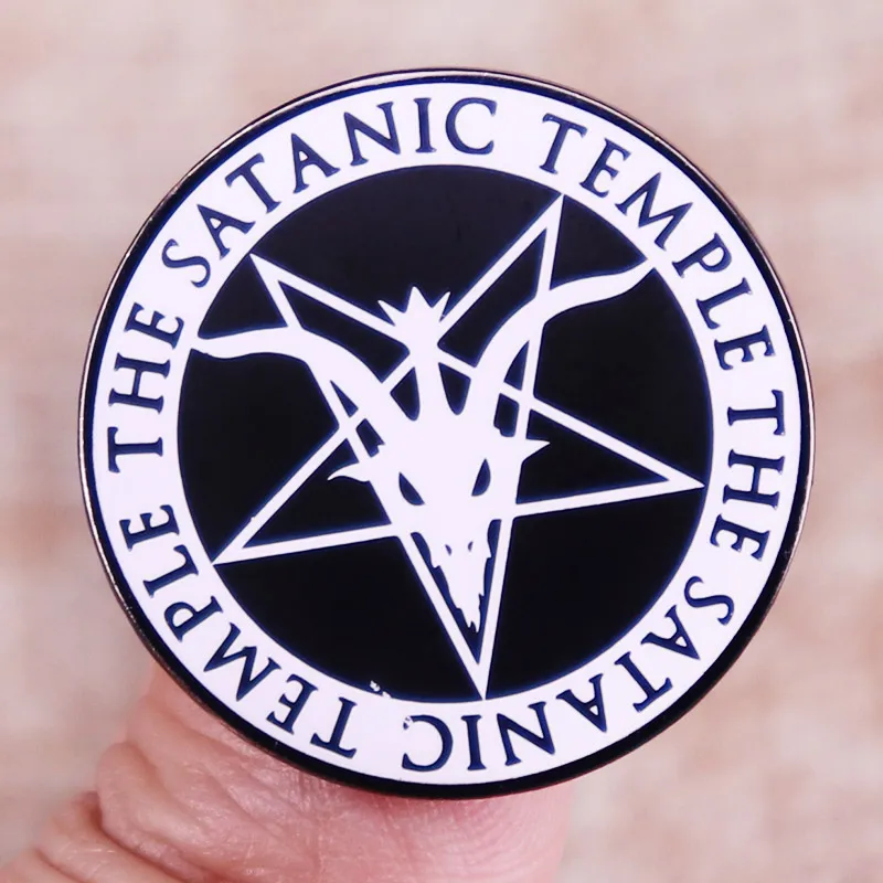 The-Satanic-Temple-Logo-Enamel-Pin-Pentagram-Badge-Satan-Devil-Horror ...