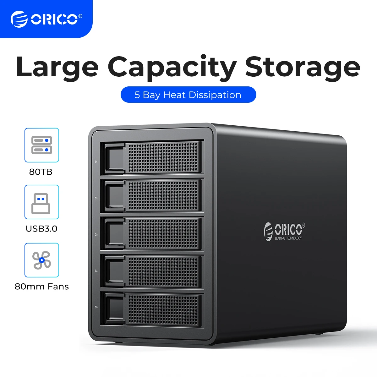 ORICO-35-Series-5-Bay-HDD-Docking-Station-With-Dual-Chip-150W-Built-in ...