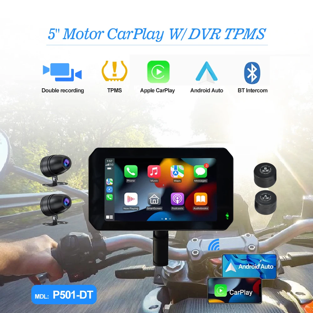Motorcycle GPS Navigation And Motorcycle Camera 3in1 Wireless Carplay ...