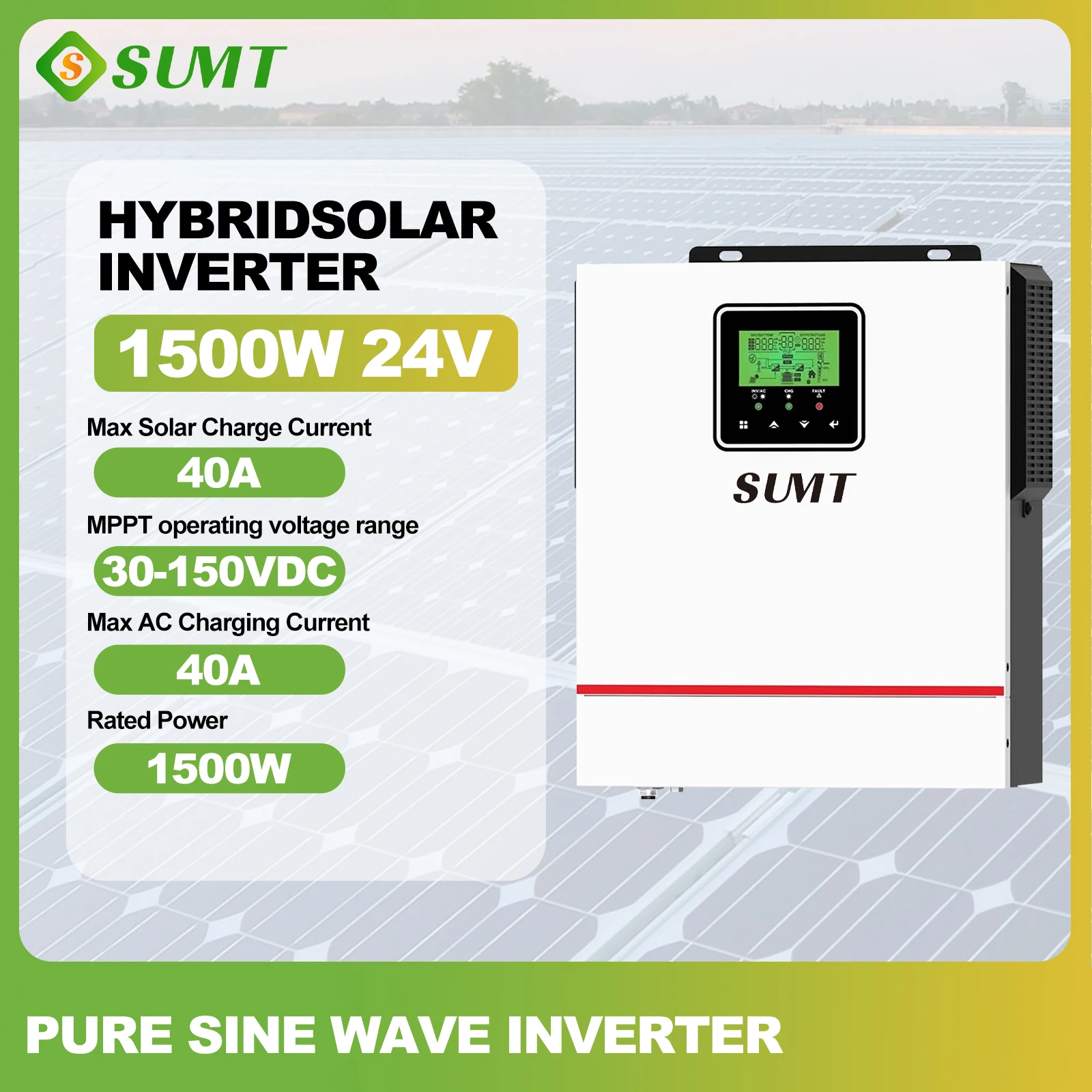 SUMTNMS1500-1500WMPPT-MPPT30-150VDC-Output220-230-240VAC-40A-24VDC ...