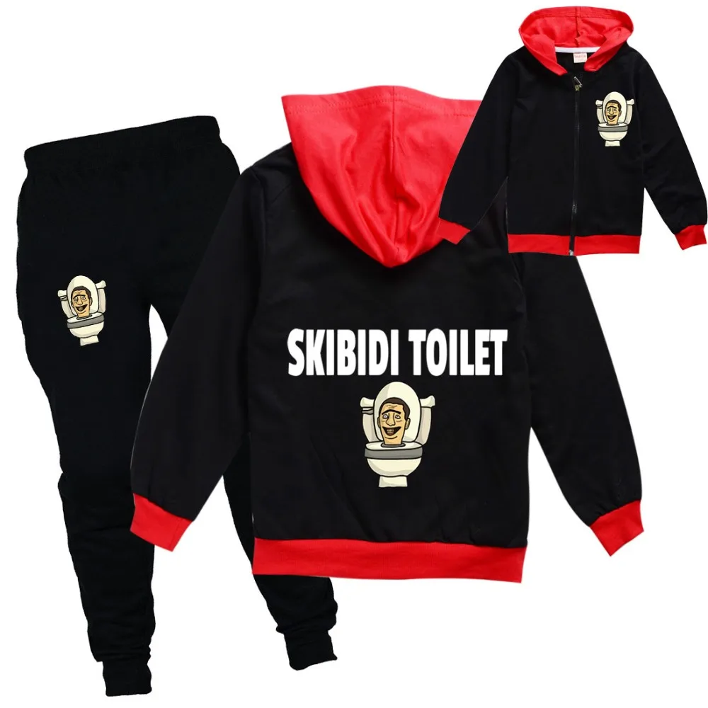 Skibidi-Toilet-Kids-Zippered-Jacket-Pants-Sets-Cartoon-Cotton-Anime ...