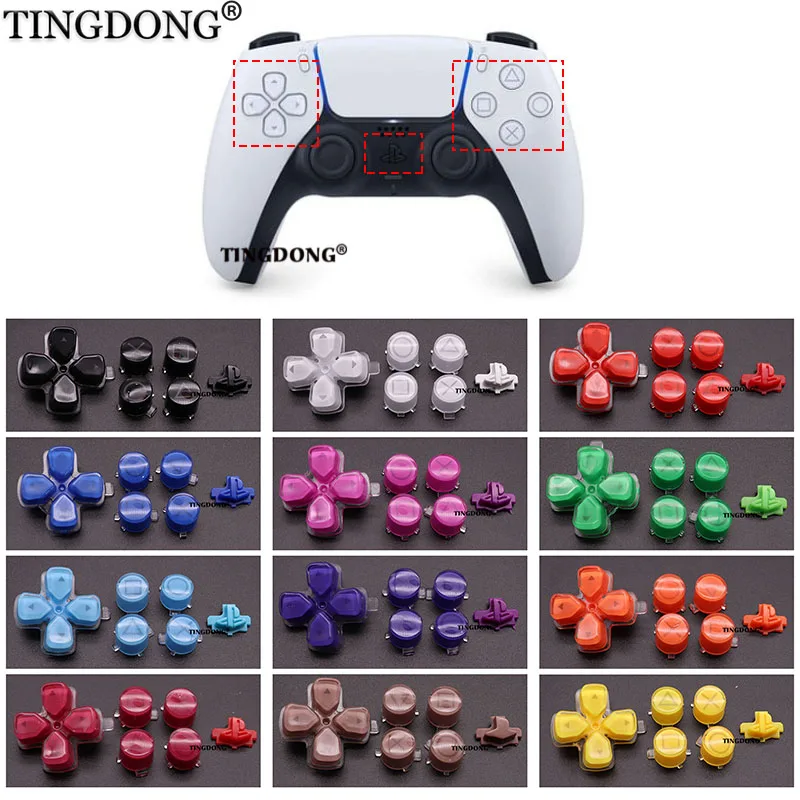 Botones-de-cristal-de-pl-stico-de-repuesto-ABXY-D-Pad-Driection-Key-Kit ...