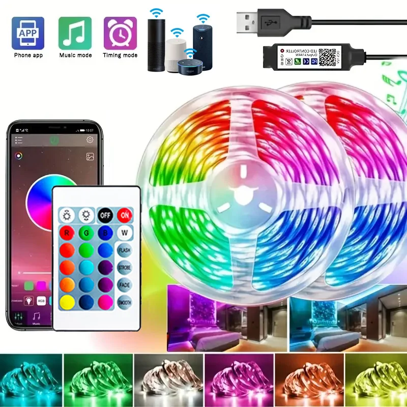 Led-Strip-Lights-5050-RGB-Color-Changing-5V-USB-LED-Light-Smart-APP ...