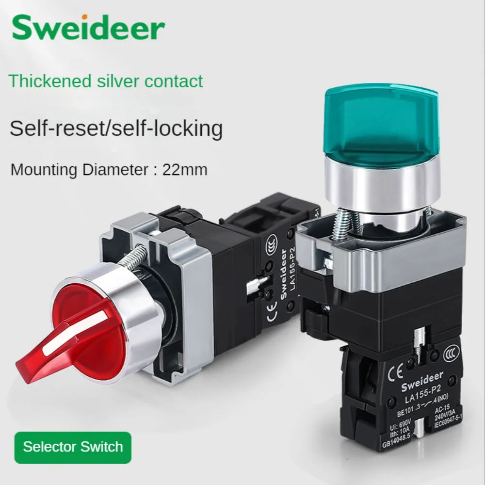 22MM-Knob-Switch-Button-LED-Light-Rotary-Switch-Momentary-Latching-2-3 ...